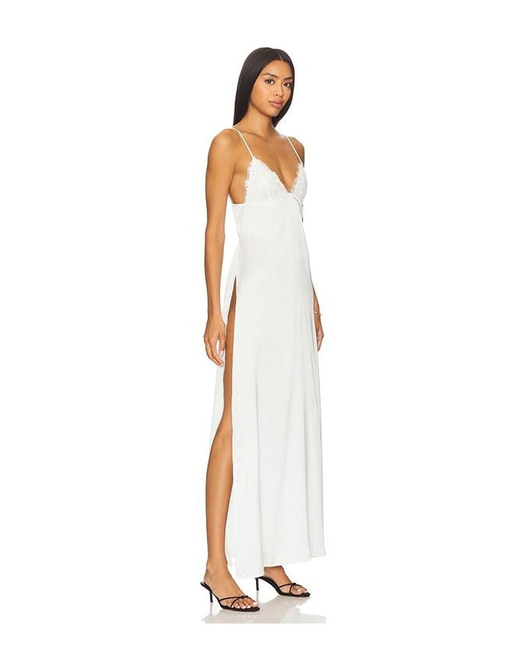 KAT THE LABEL Dylan Maxi Slip in White | Lyst