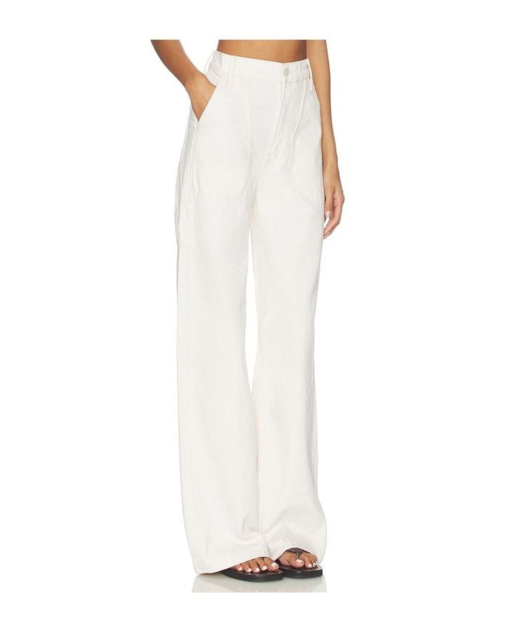 Mother The Chisel Sneak Jeans in White | Lyst UK