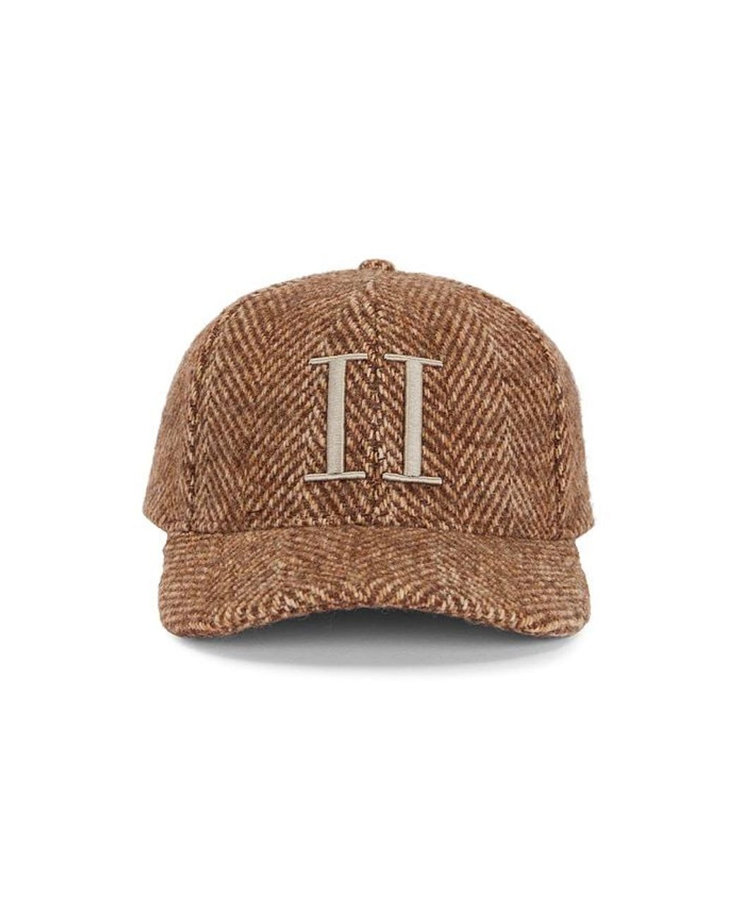 Les Deux Herringbone Wool-Blend Baseball Cap in Brown for Men | Lyst