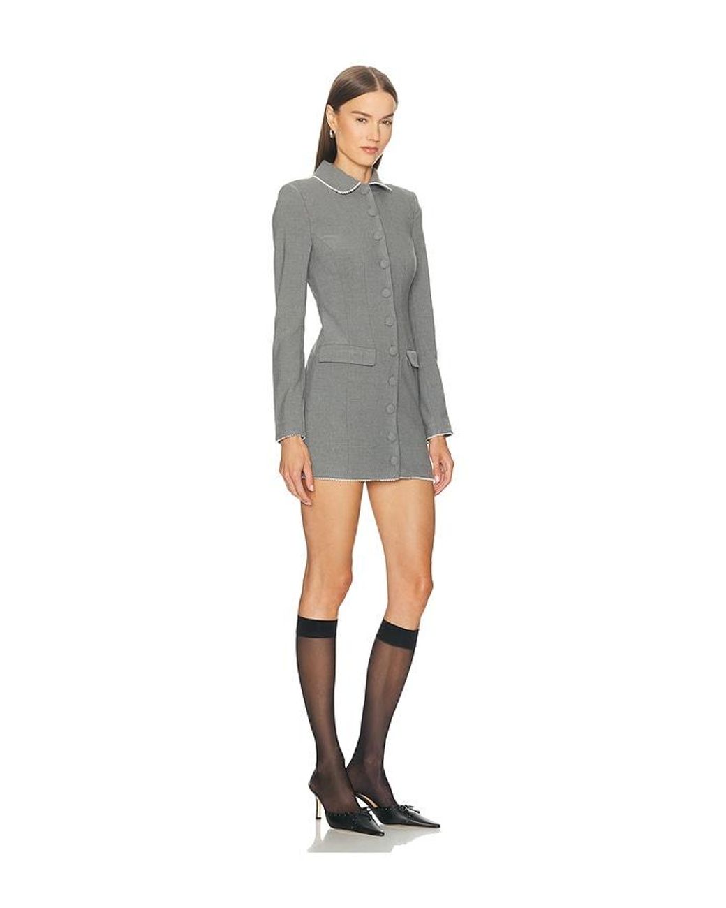 LOBA Jackie Mini Dress in Gray | Lyst