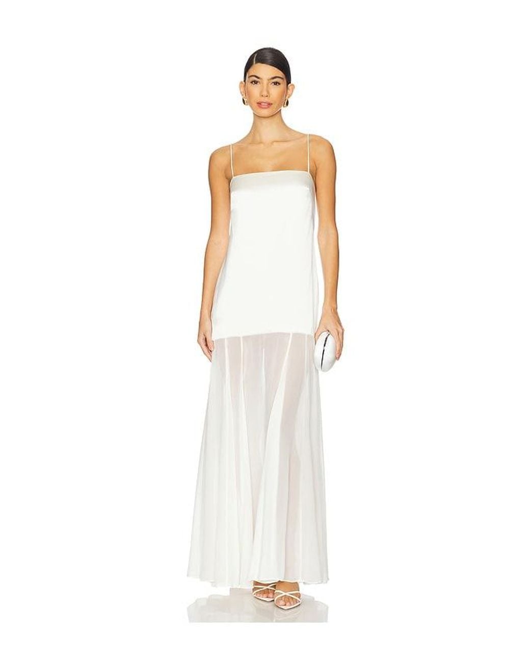 Shona Joy Moraya Dropped Waist Maxi Dress in White | Lyst