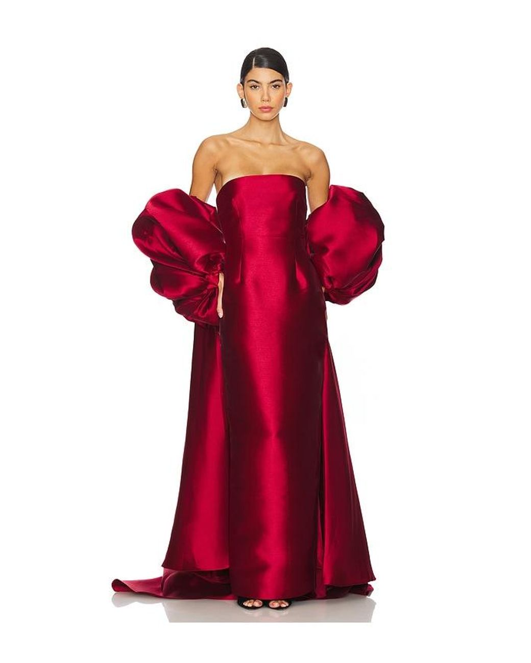 Solace London Lea Maxi Dress in Red | Lyst