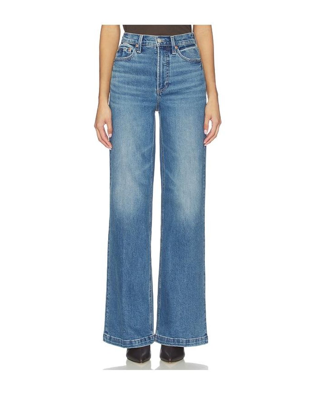 Pistola Lana Petite High Rise Ultra Wide Leg Jeans in Blue | Lyst