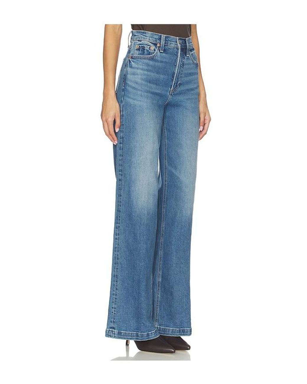 Pistola Lana Petite High Rise Ultra Wide Leg Jeans in Blue | Lyst