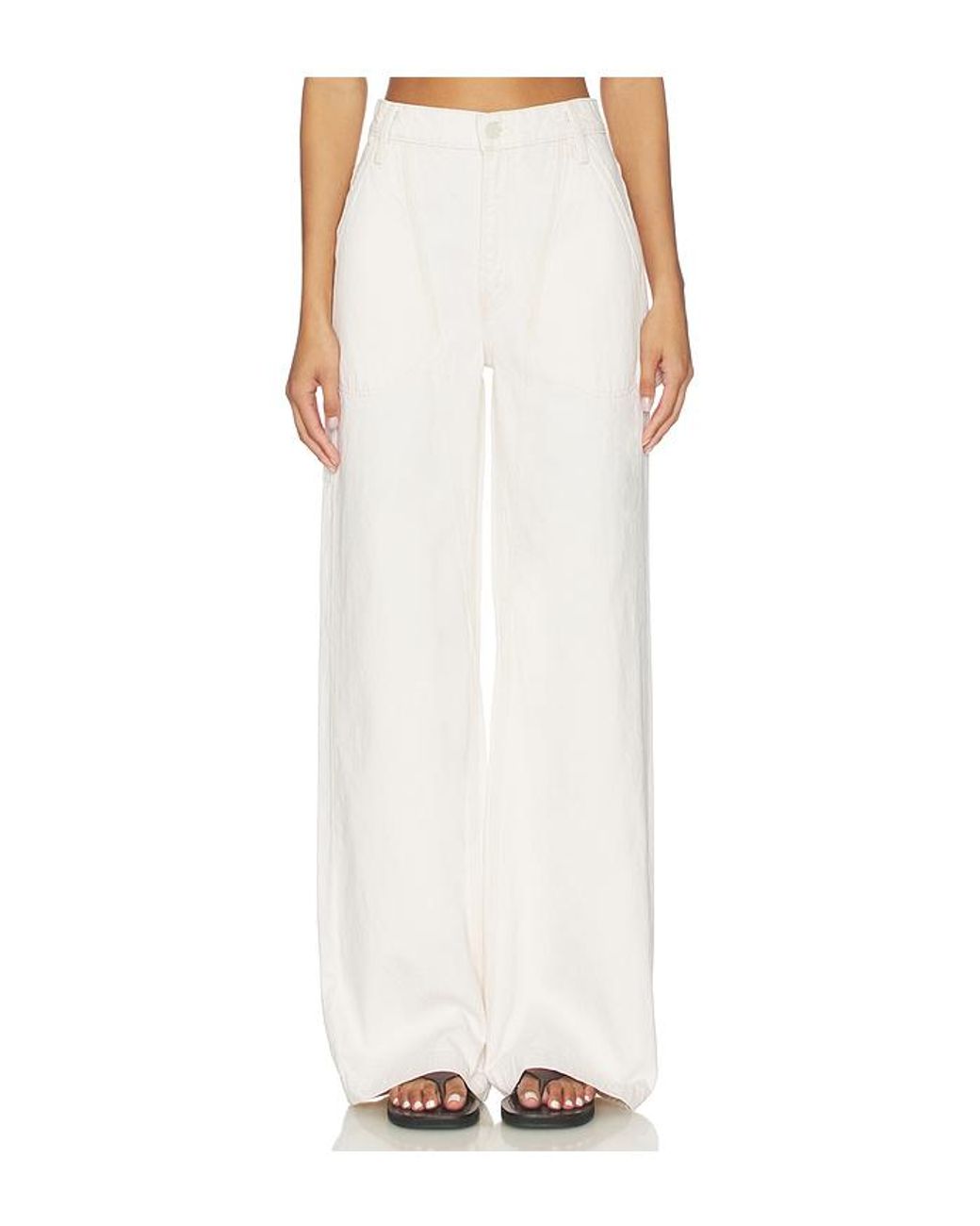 Mother The Chisel Sneak Jeans in White | Lyst UK