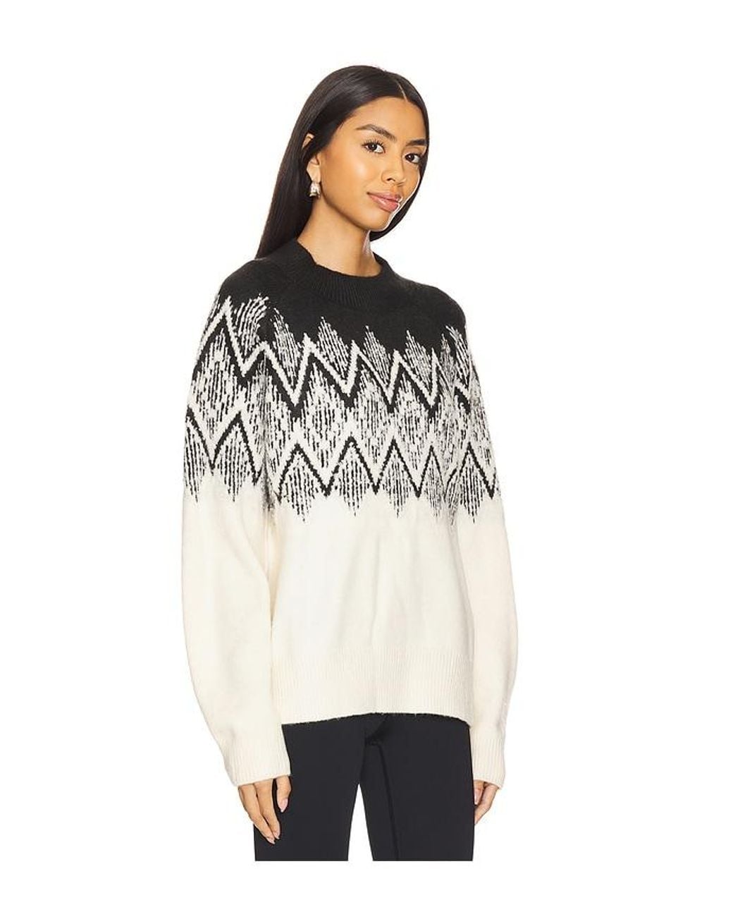 Varley Siren Relaxed Jacquard Sweater in Black | Lyst