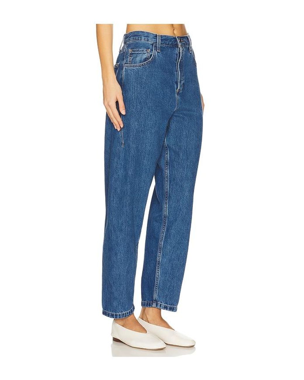 FAVORITE DAUGHTER The Nikki Mid Rise Barrel Jeans in Blue | Lyst