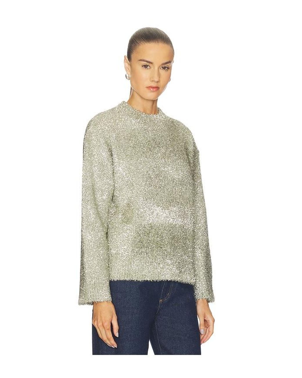 Simon Miller Cher Tinsel Knit Sweater in Natural | Lyst UK