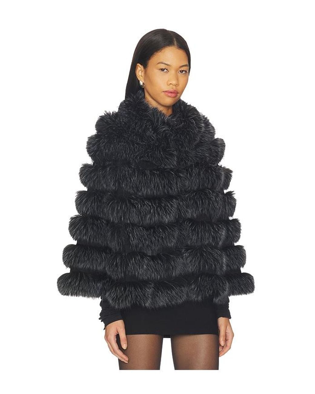 Adrienne Landau Landau Cape in Black | Lyst