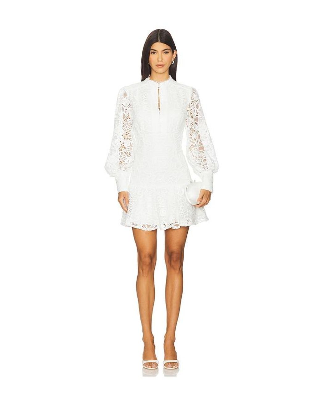 Bardot Remy Embroidered Mini Dress in White | Lyst