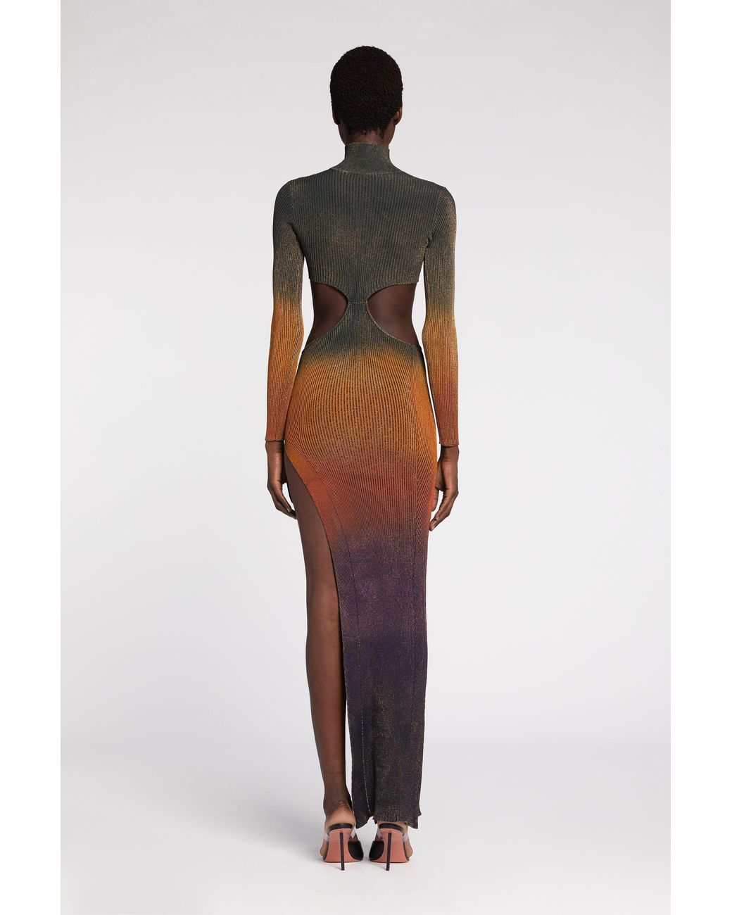Roberto Cavalli Dégradé Cut-Out Maxi Dress in Black | Lyst