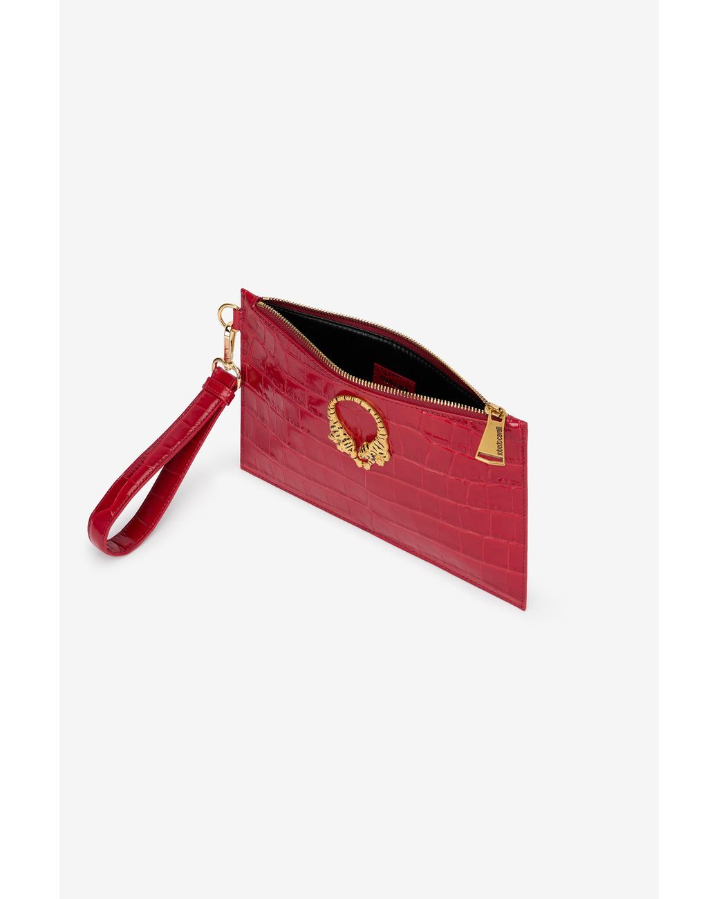 Roberto Cavalli Roar Leather Pouch in Red | Lyst
