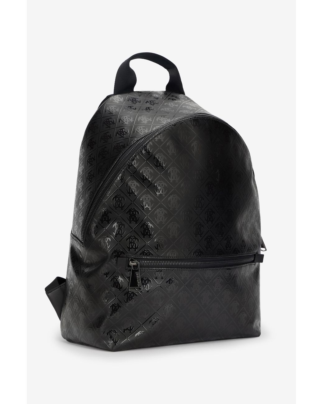 Roberto Cavalli Backpack With All-Over Mirror Snake Monogram in Black ...