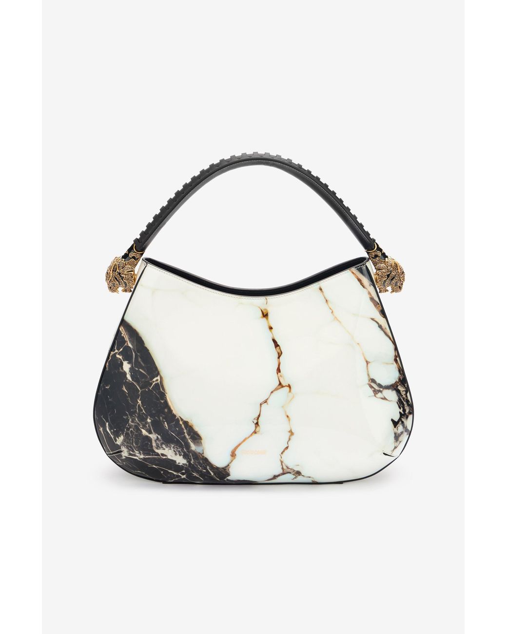 Roberto Cavalli Marble-Print Roar Bag in White | Lyst
