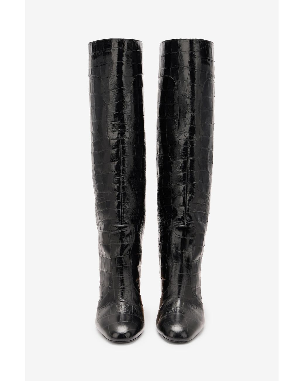 Roberto Cavalli Boots With Crocodile Embossing in Black | Lyst