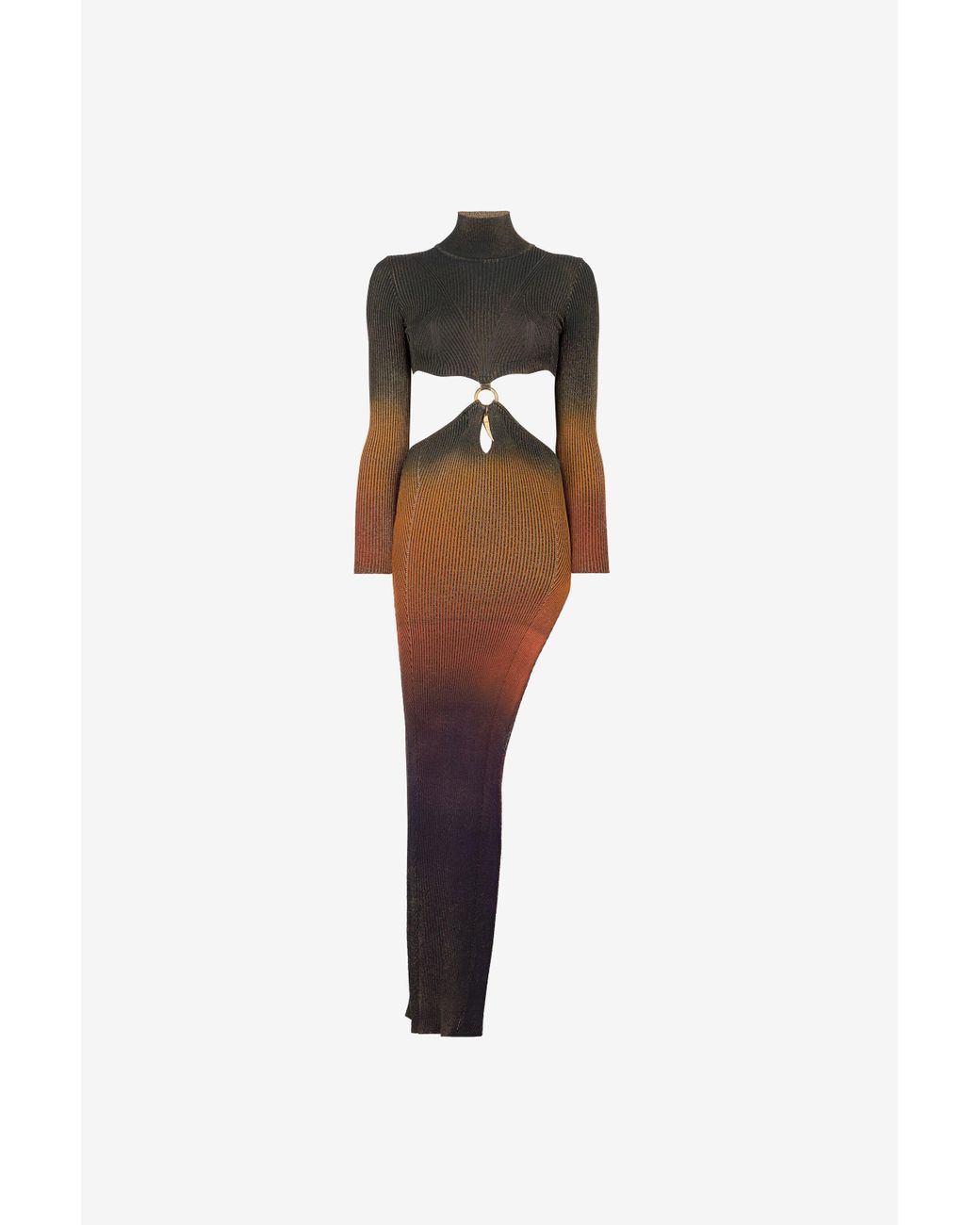 Roberto Cavalli Dégradé Cut-Out Maxi Dress in Black | Lyst