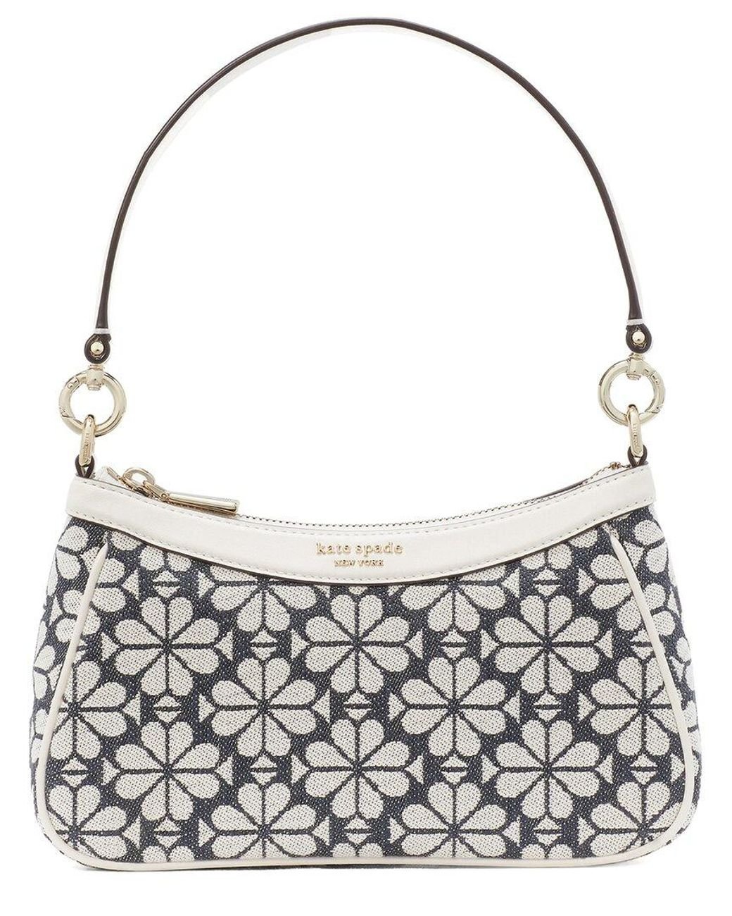 Kate Spade Spade Flower Jacquard Convertible Shoulder Bag in Gray | Lyst