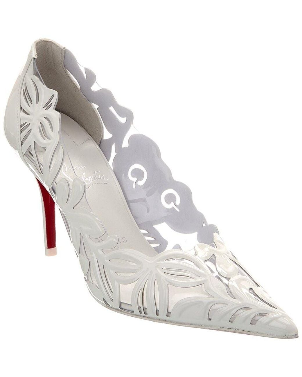 Christian Louboutin Apostropha Petunia 80 Pvc & Patent Pump in White ...
