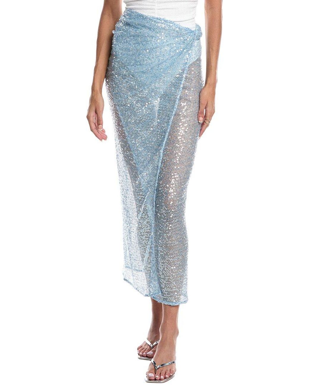 MILLY Mesh Sarong in Blue | Lyst UK