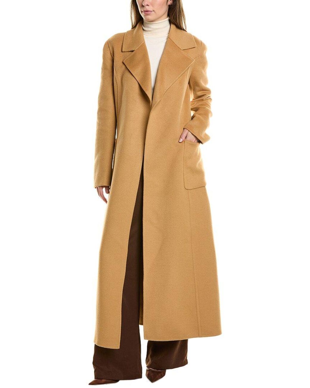 Michael Kors Jennifer Wool-Blend Trench Coat in Natural | Lyst