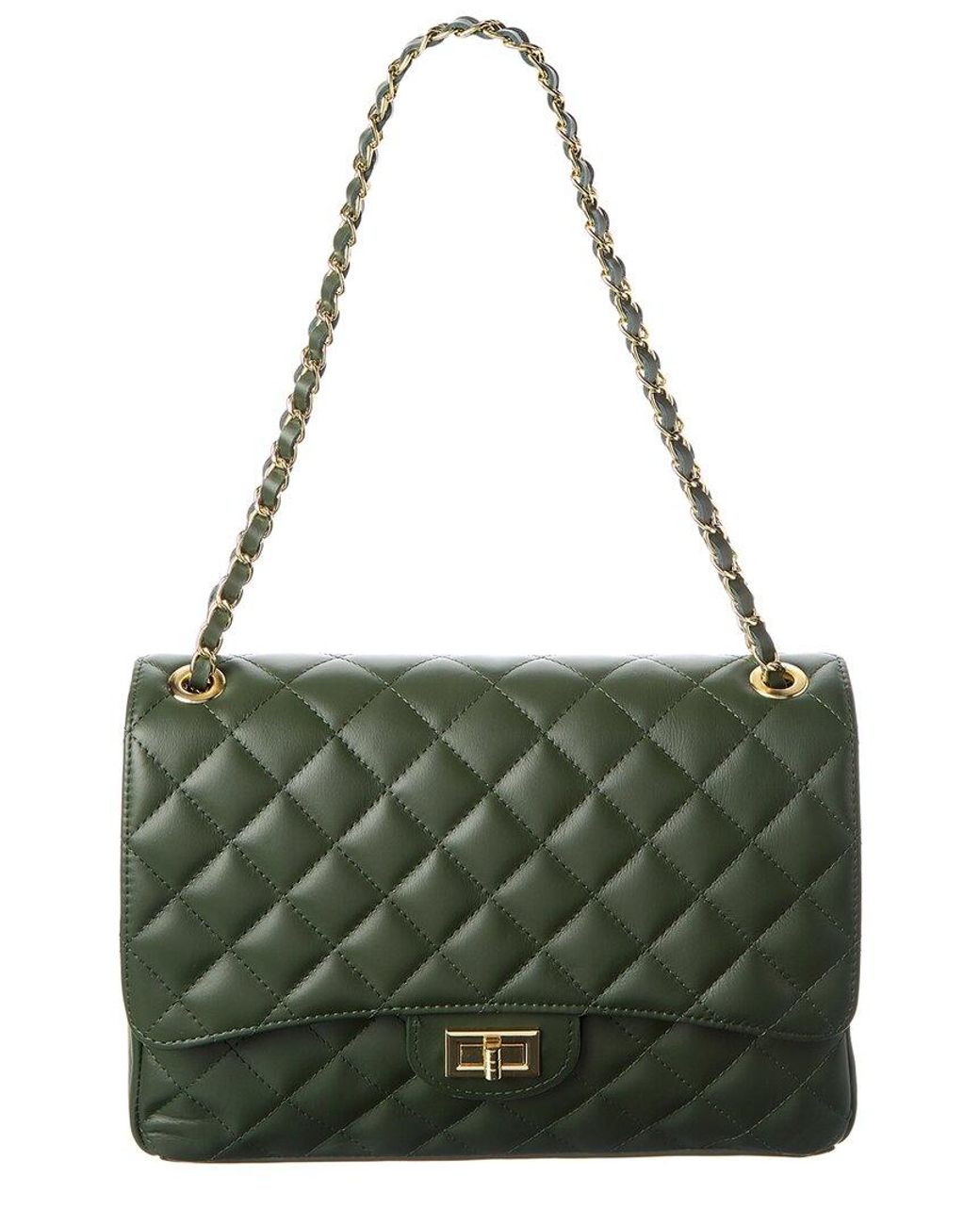 Isabella Rossetti Danielle Quilted Leather Shoulder Bag in Green | Lyst