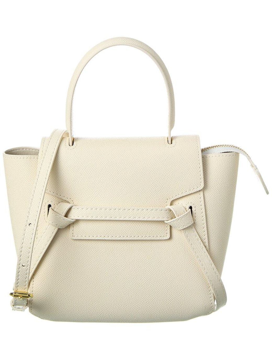 Tiffany & Fred Paris Saffiano Leather Satchel in Natural | Lyst