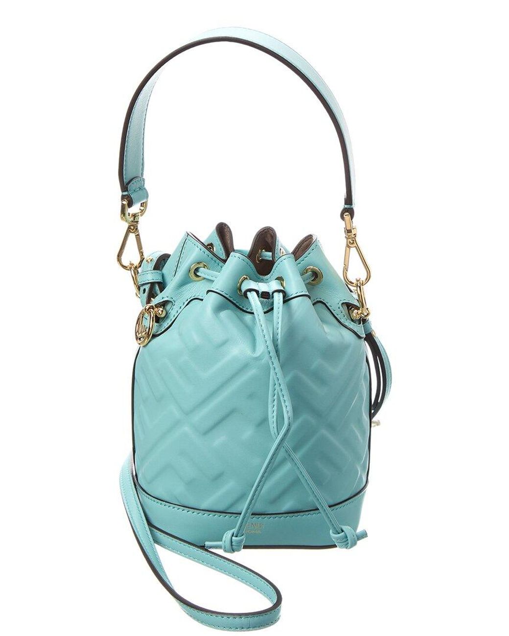 Fendi Mon Tresor Mini Leather Bucket Bag in Blue | Lyst