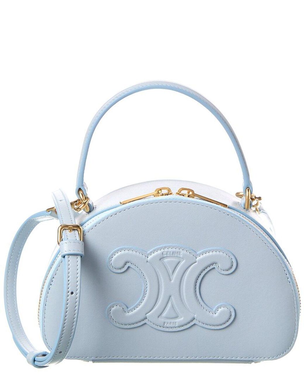 Celine Half Moon Leather Case in Blue | Lyst