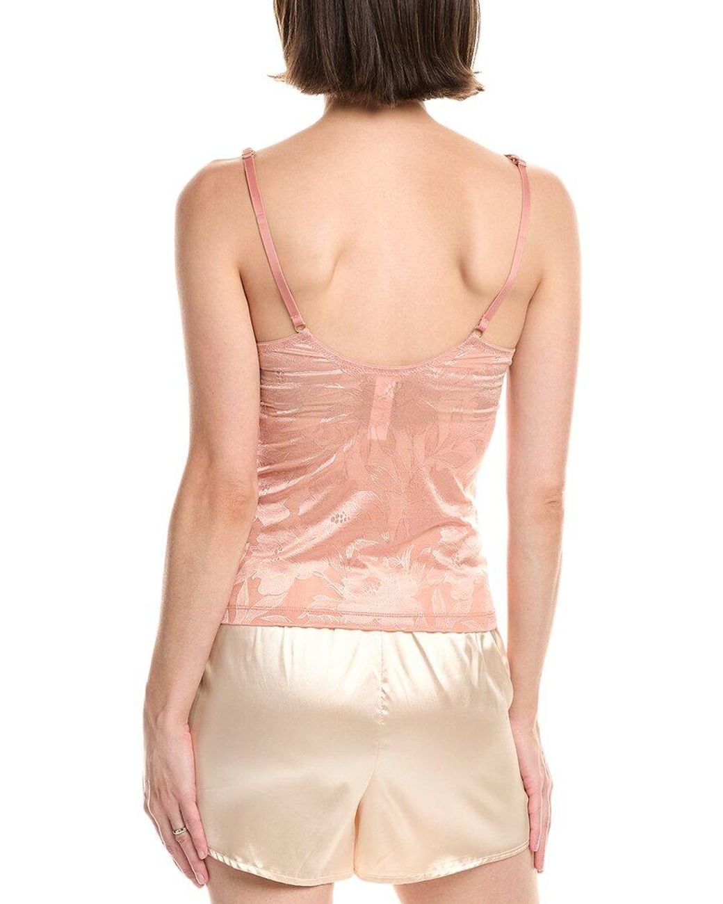 Hanro Tina Plunge Neck Tank in Pink | Lyst