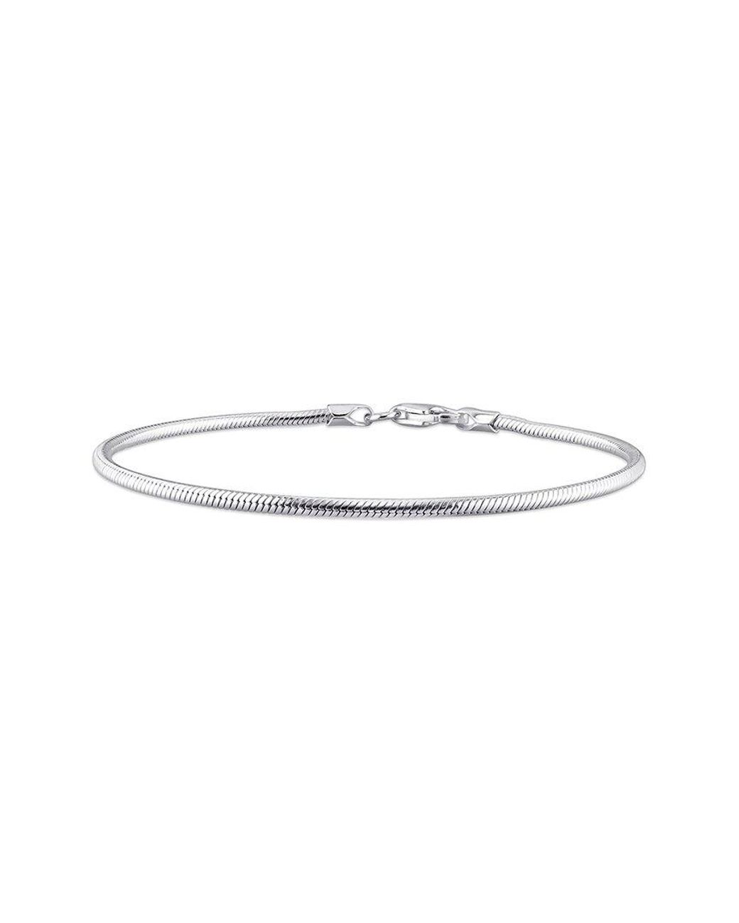 Italian Silver Snake Chain Bracelet in White | Lyst