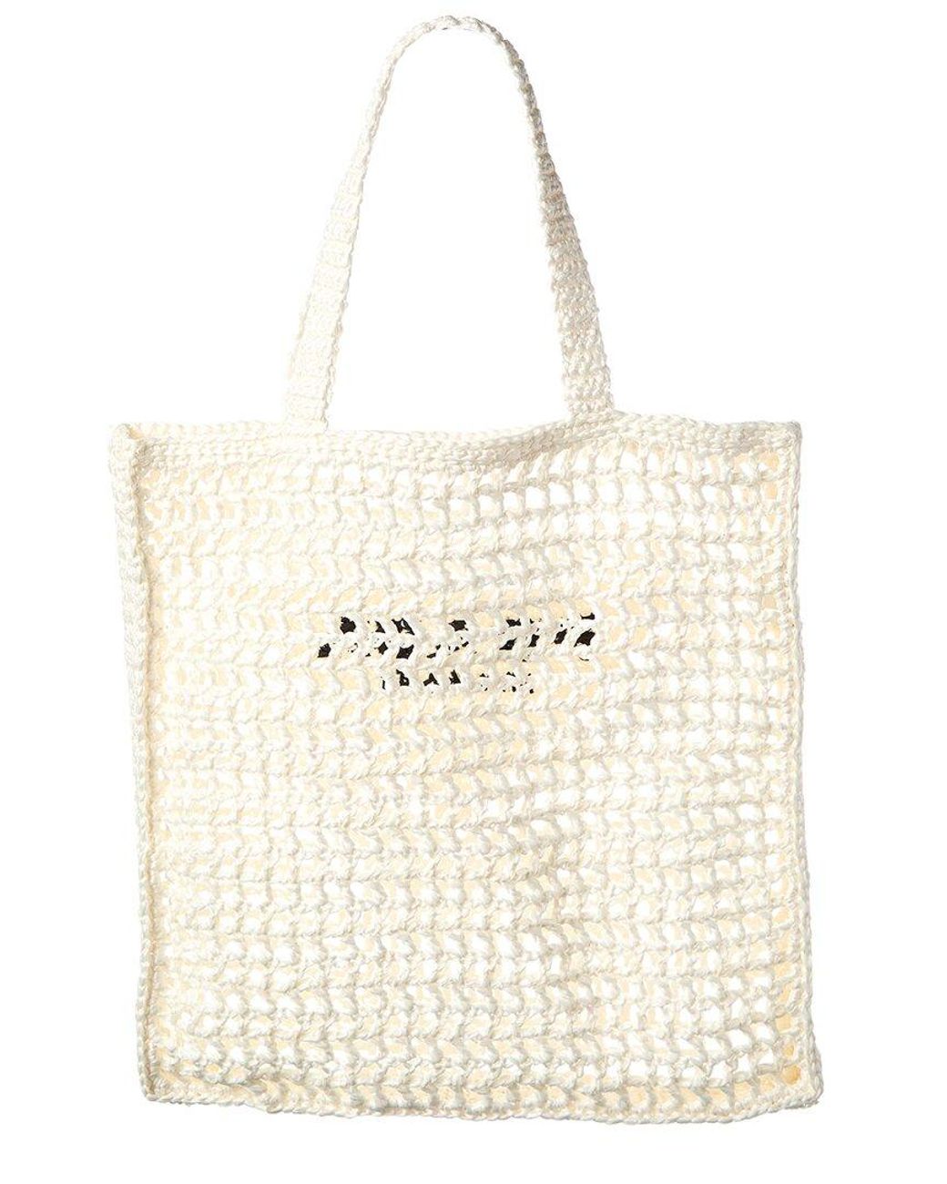 Prada Logo Crochet Tote in Natural | Lyst