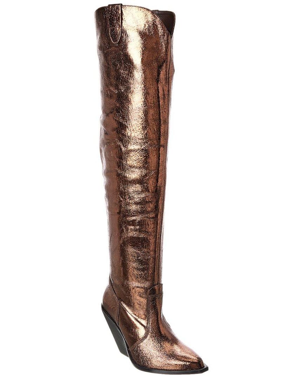 Free People Triple Crown Leather Over-The-Knee Boot in Brown | Lyst UK
