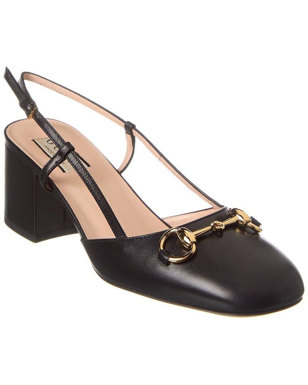 Gucci Horsebit Leather Slingback Pump in Metallic | Lyst