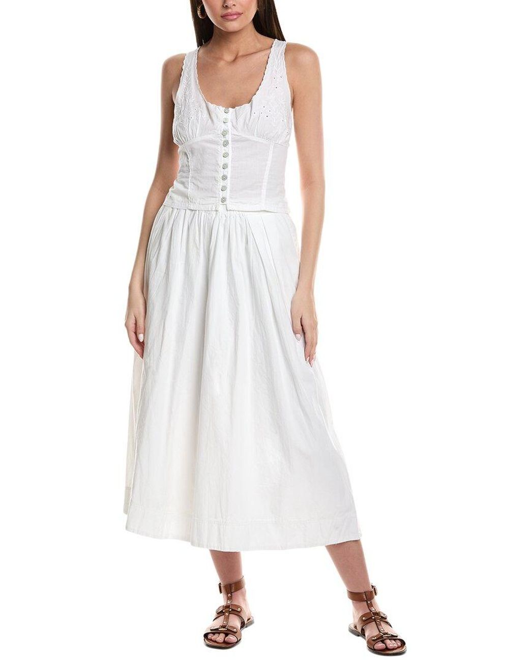 Free People 2Pc Into You Eyelet Top & Pant Set in White | Lyst