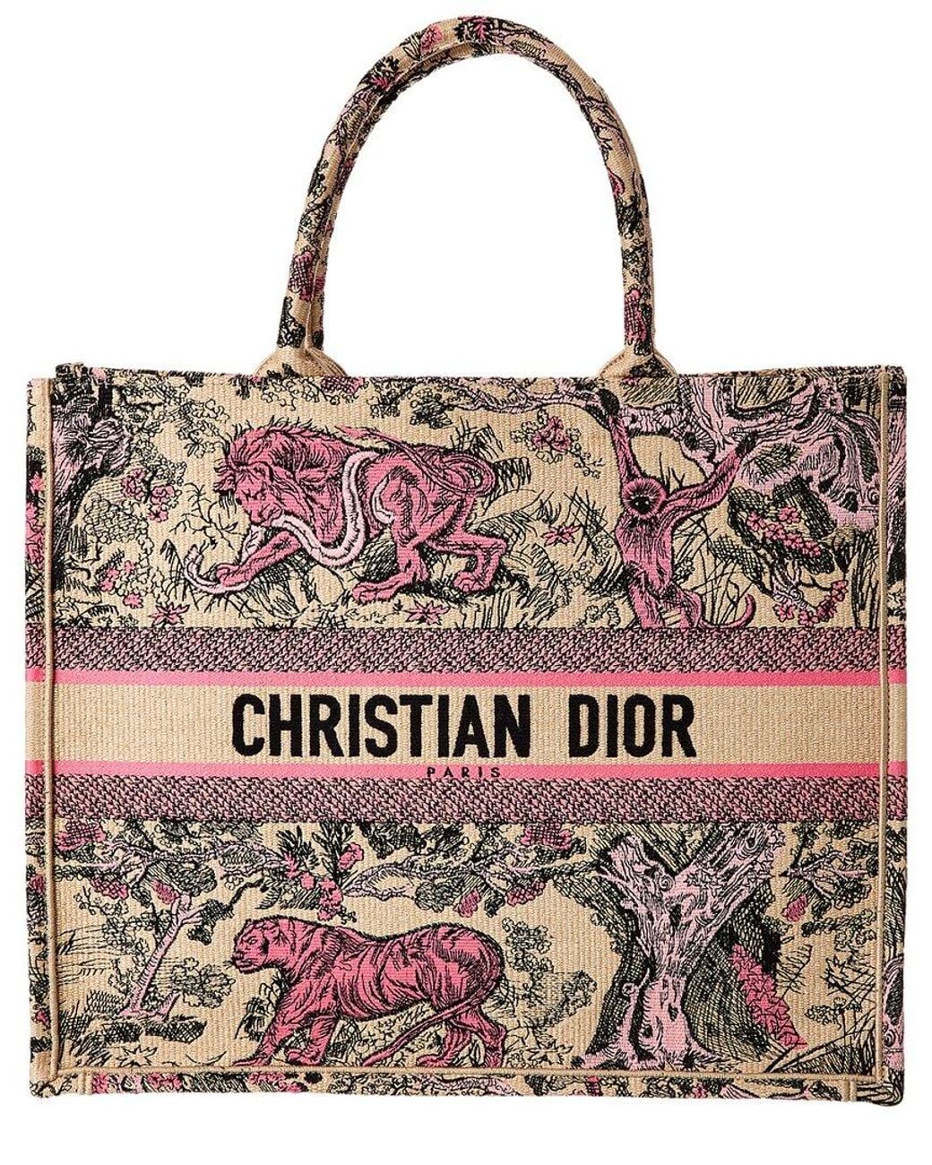 Dior Book Large Canvas Tote in Pink | Lyst