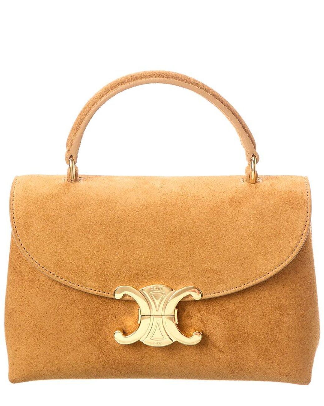 Celine Teen Nino Suede Satchel in Brown | Lyst