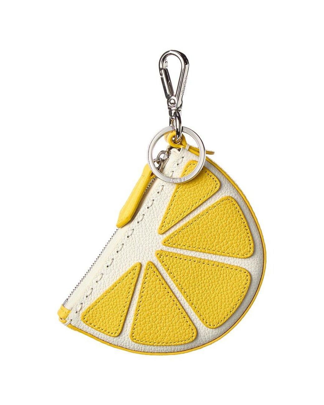 Fendi Lemon Leather Bag Charm in Metallic | Lyst