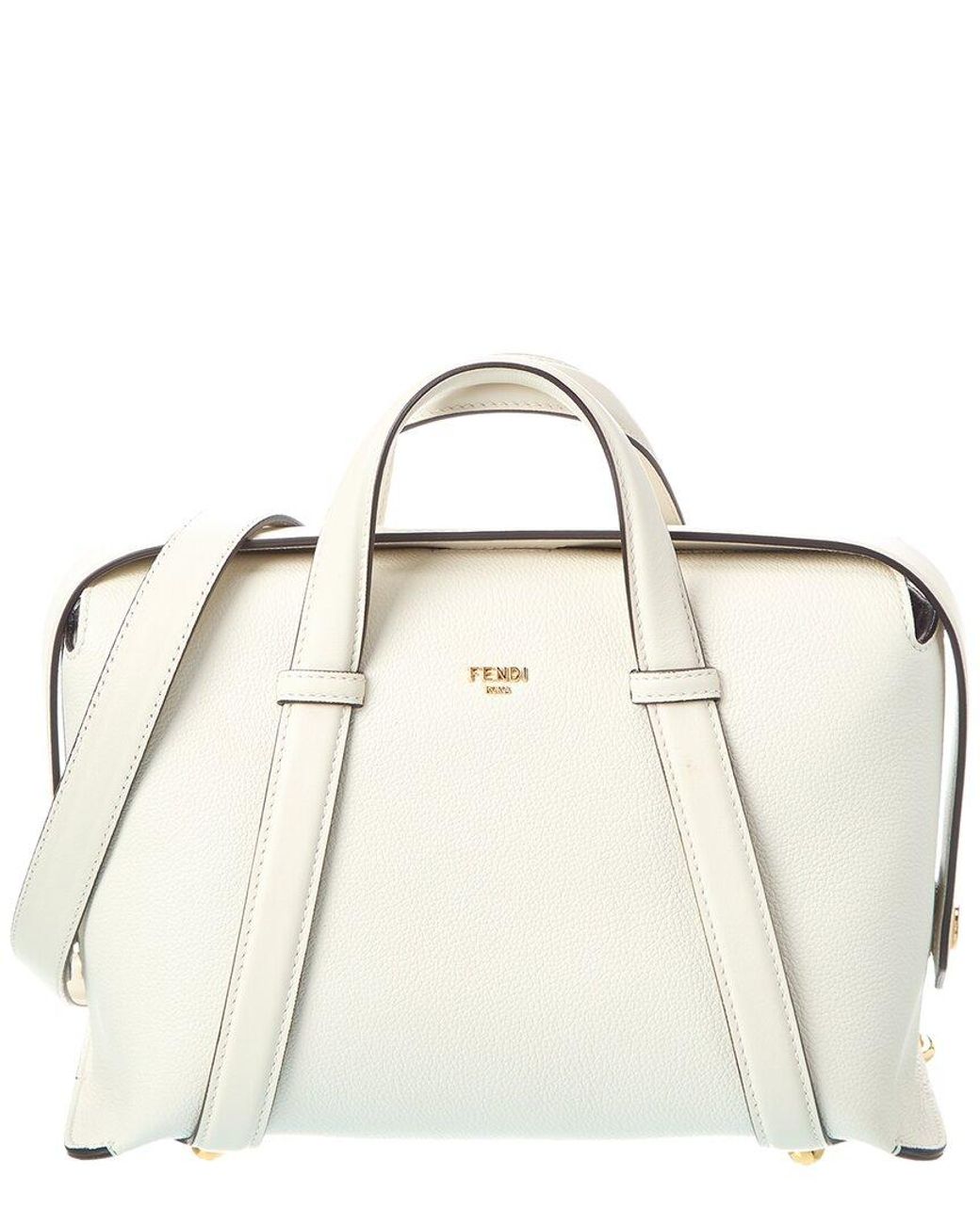 Fendi Boston 365 Leather Bag in Natural | Lyst