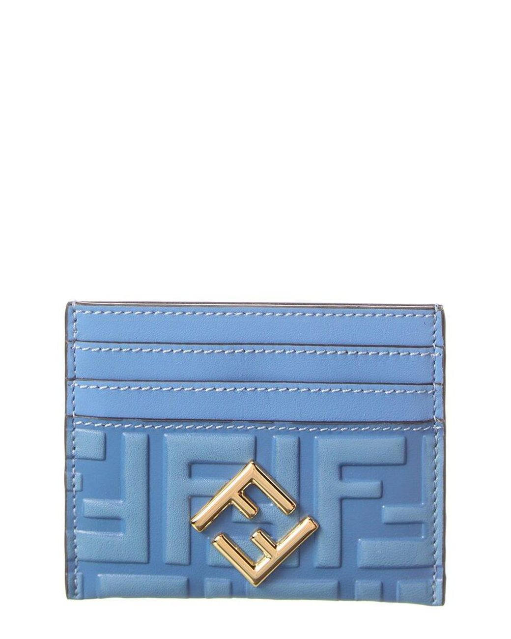Fendi Ff Diamonds Leather Card Holder in Blue | Lyst UK