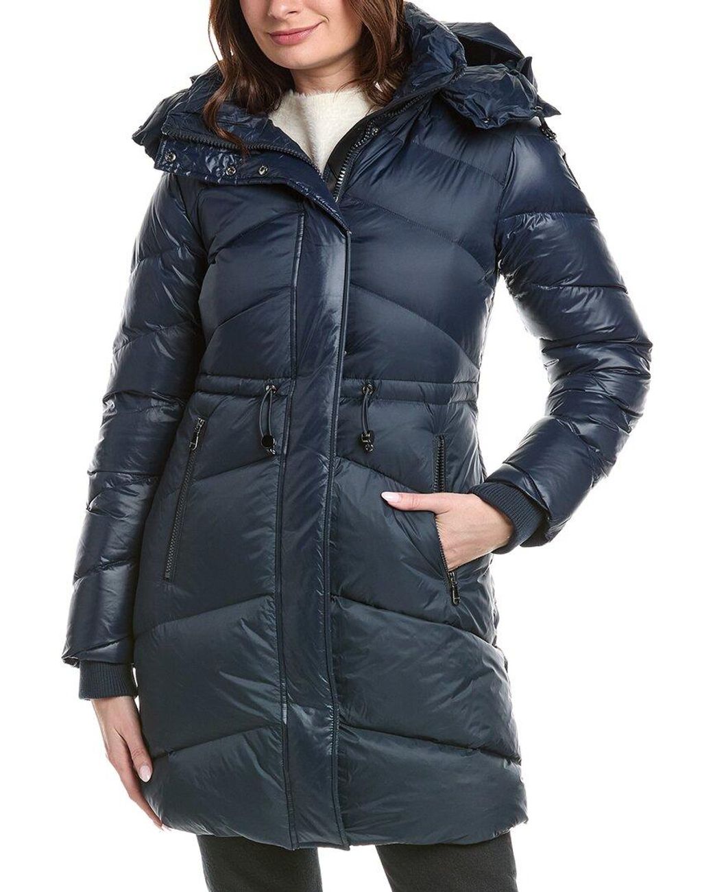 Pajar Channel Quilted Puffer Down Coat in Blue | Lyst
