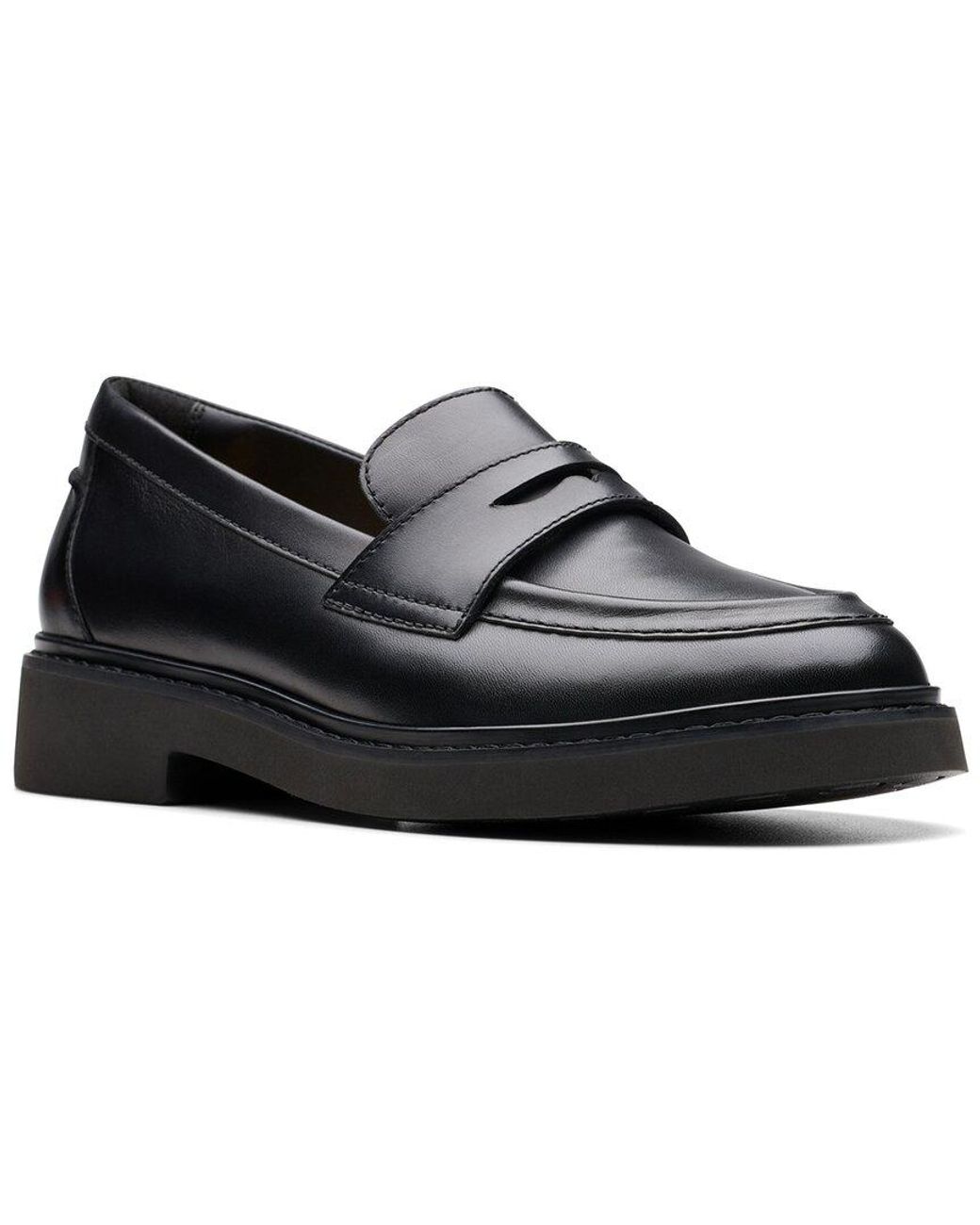 Clarks Splend Edge Leather Loafer in Black | Lyst