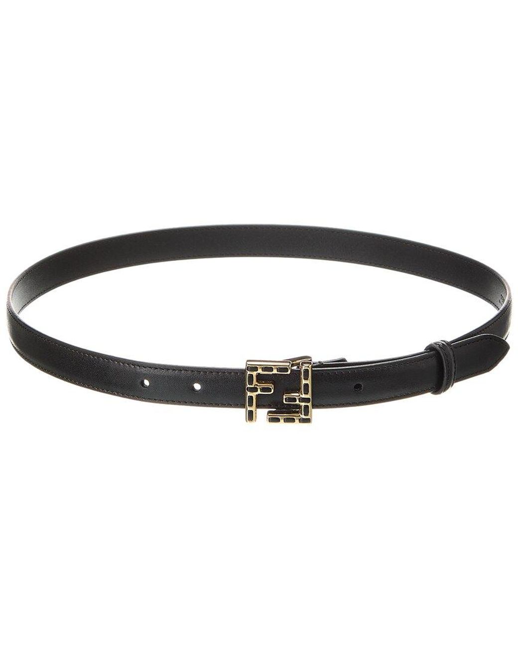 Fendi Ff Logo Leather Belt in Black | Lyst UK