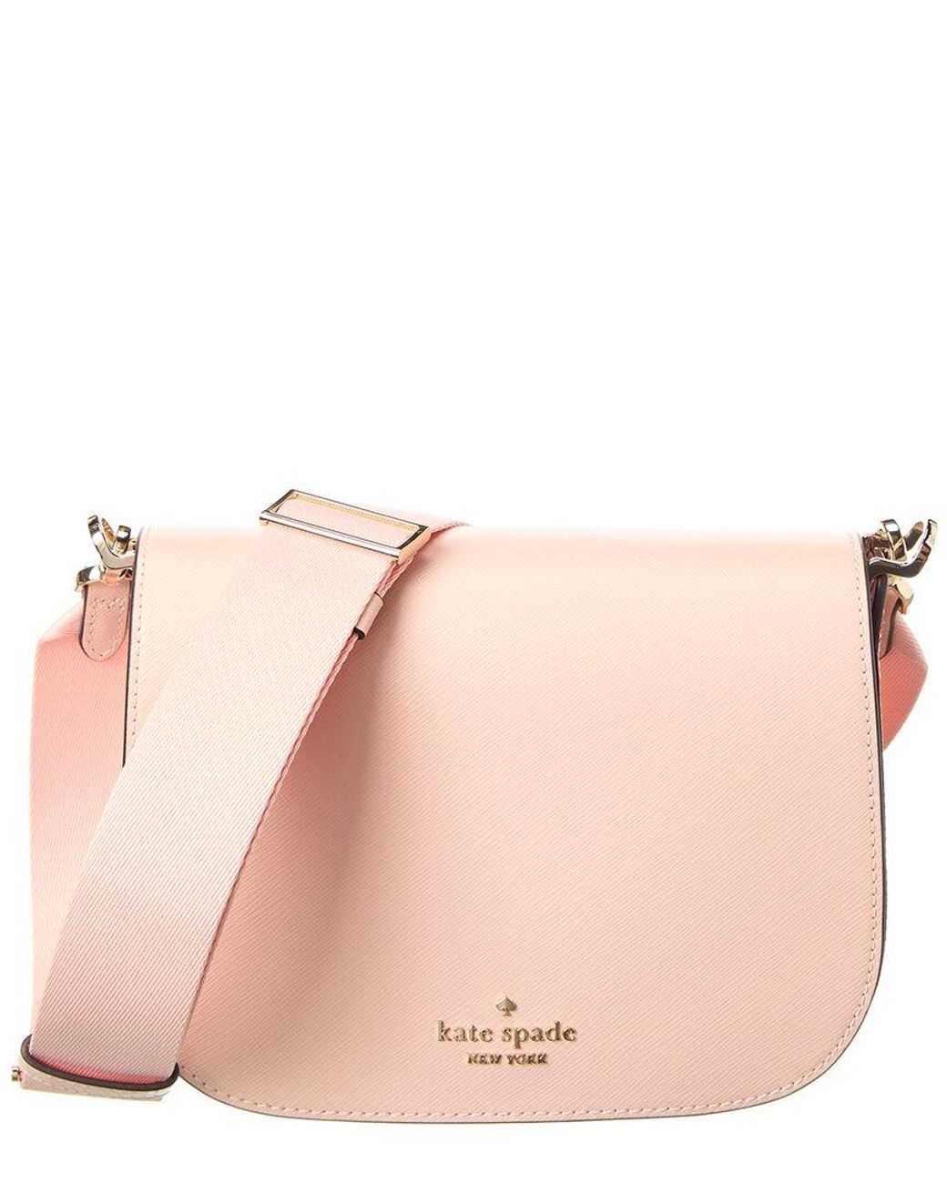 Kate Spade Madison Saffiano Leather Saddle Bag in Pink | Lyst UK