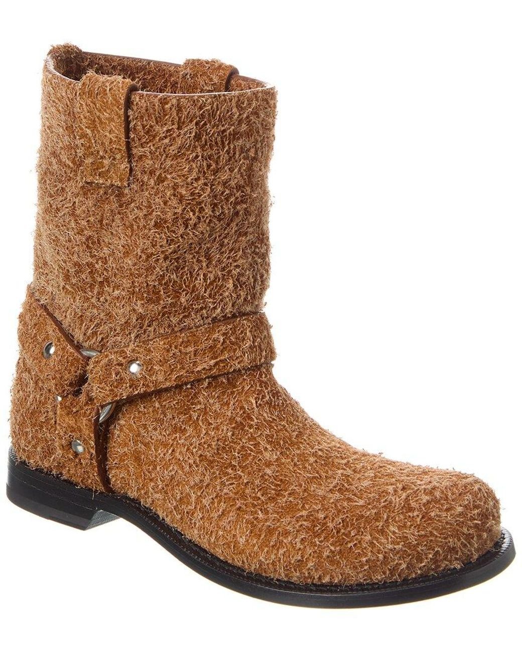 Loewe Campo Suede Biker Boot in Brown | Lyst