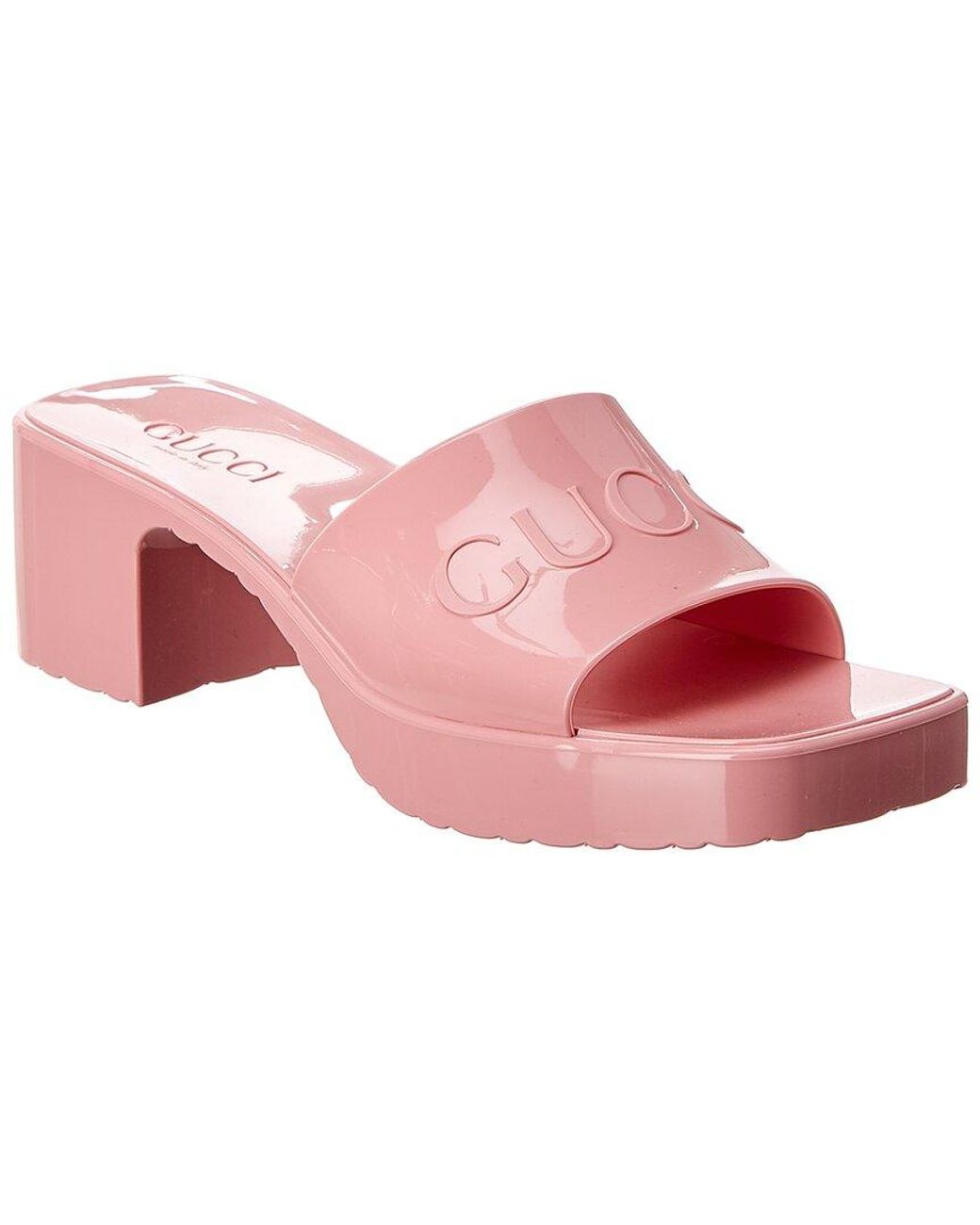 Gucci Rubber Slide in Pink | Lyst