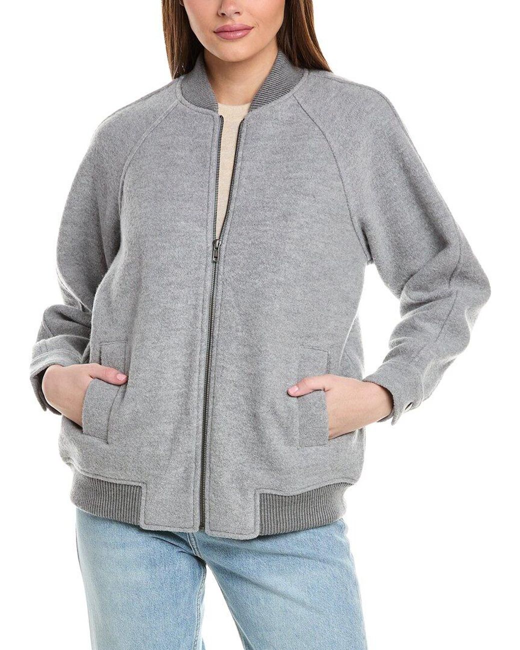 Reiss Penelope Wool Bomber Jacket in Gray | Lyst