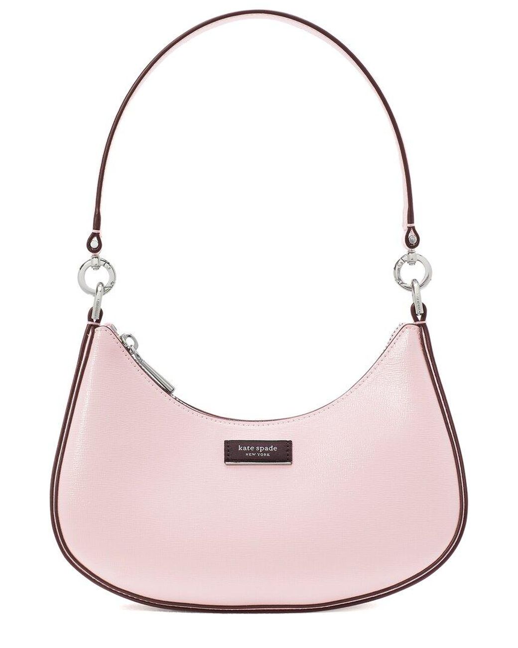 Kate Spade Sam Icon Shiny Small Saffiano Leather Crossbody in Pink | Lyst