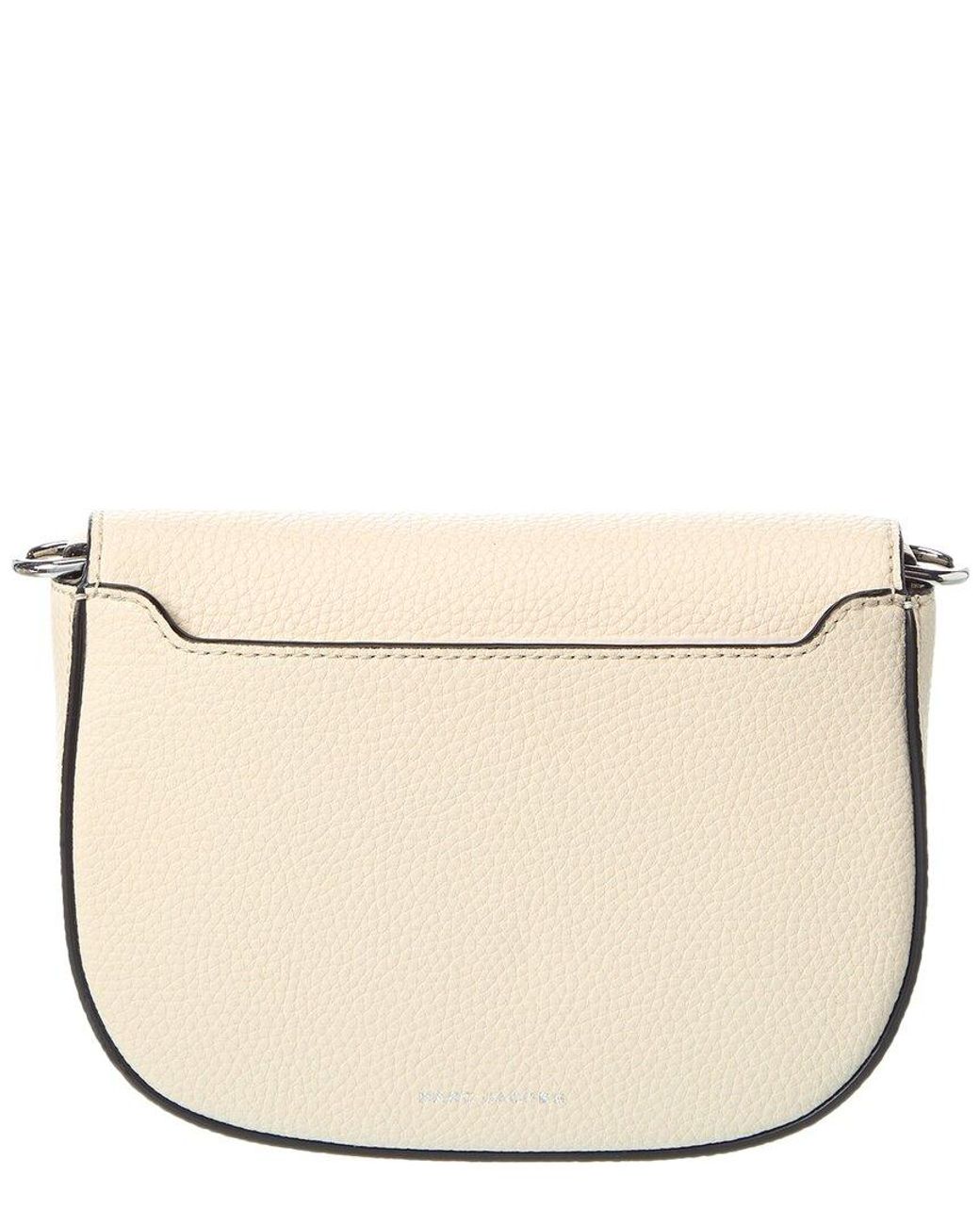 Marc Jacobs Signet Turnlock Small Leather Saddle Bag in Natural | Lyst