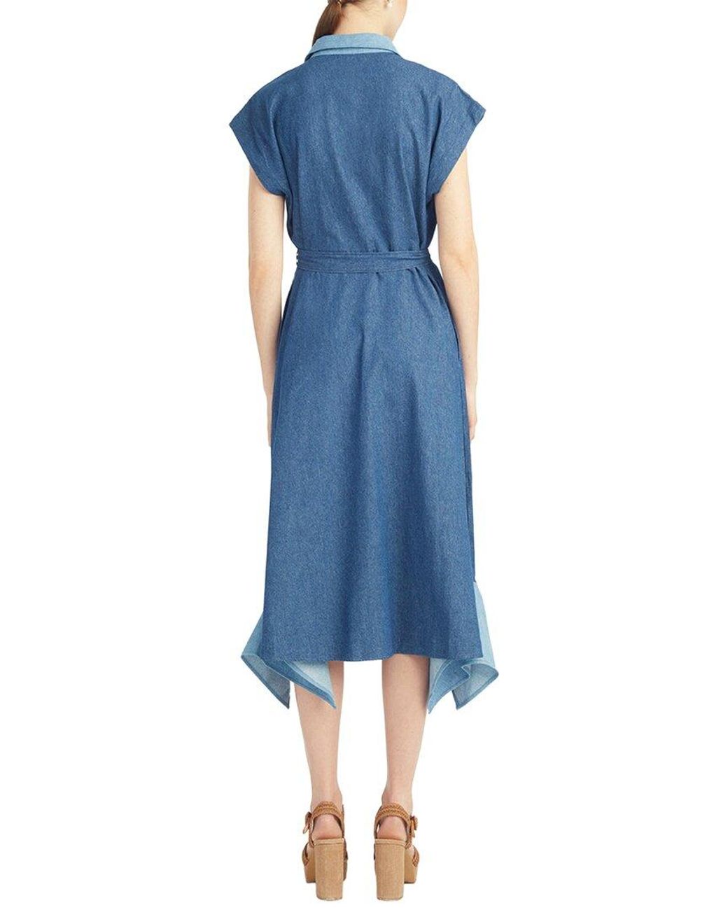 Draper James Mila Chambray Midi Shirtdress in Blue | Lyst UK