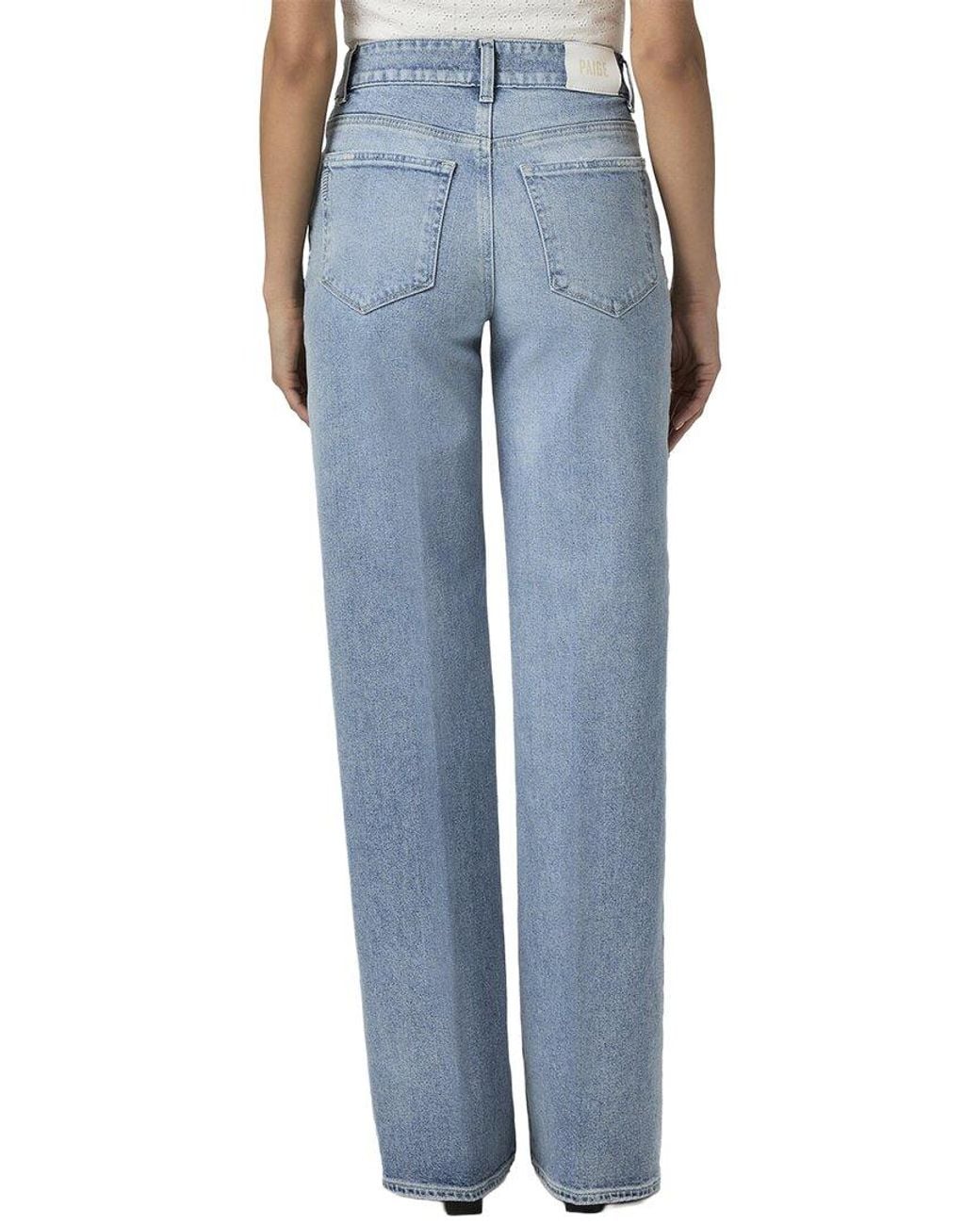 PAIGE Sasha High Rise Column Straight Leg Jean in Blue | Lyst UK